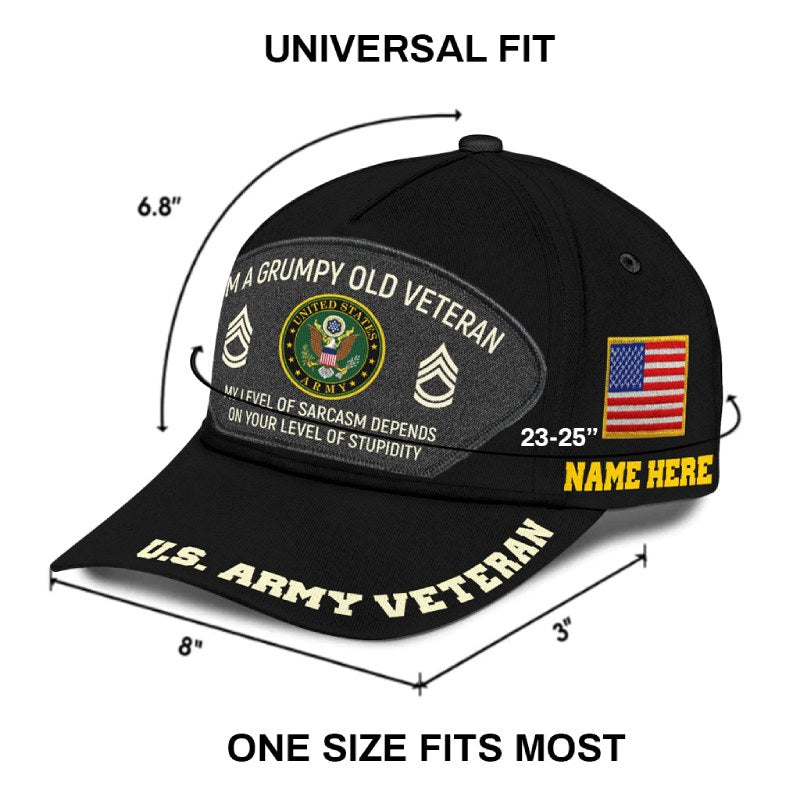 Personalized Cap for a Veteran - I'm A Grumpy Old Veteran – Galaxate