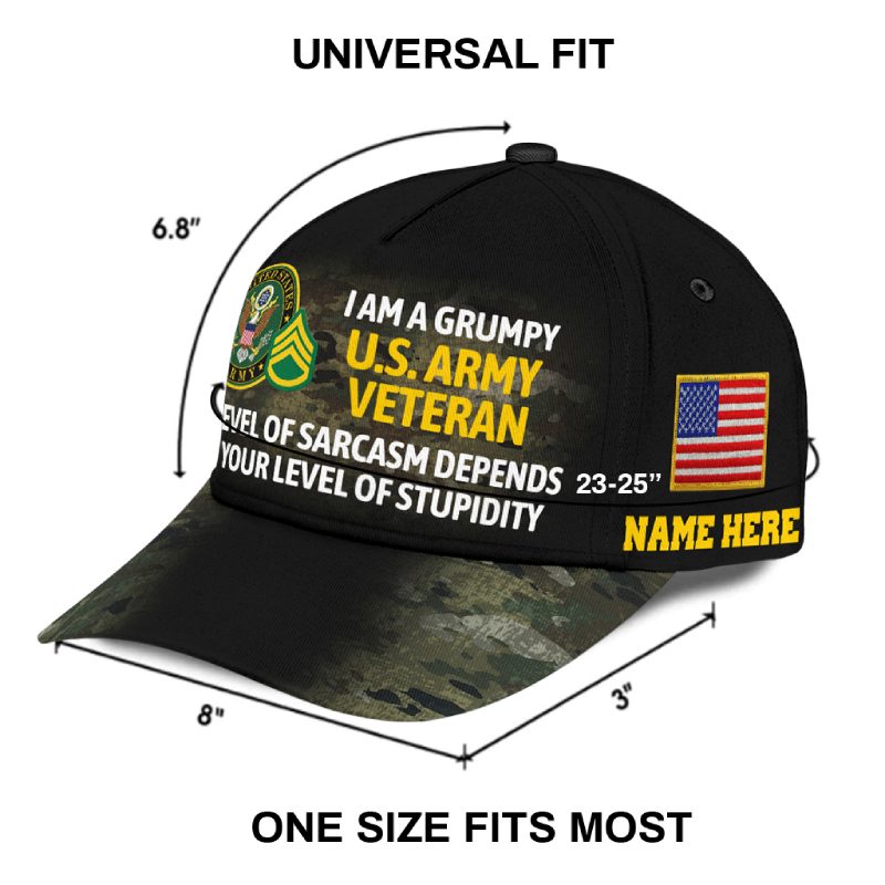 Personalized Cap for a Veteran - I Am A Grumpy Veteran – Galaxate