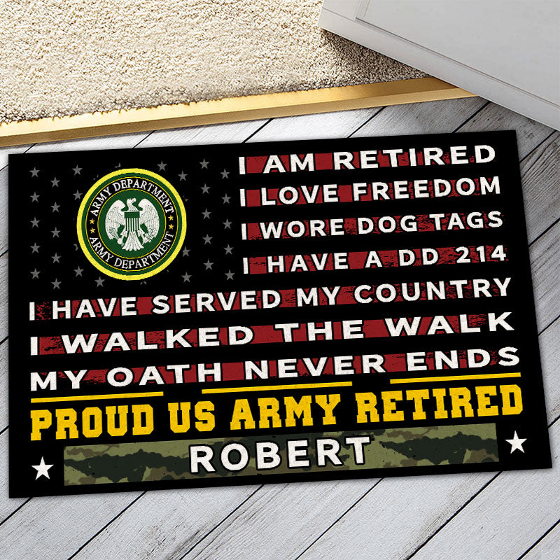 Veteran door mat with your name - Pride Army – Galaxate