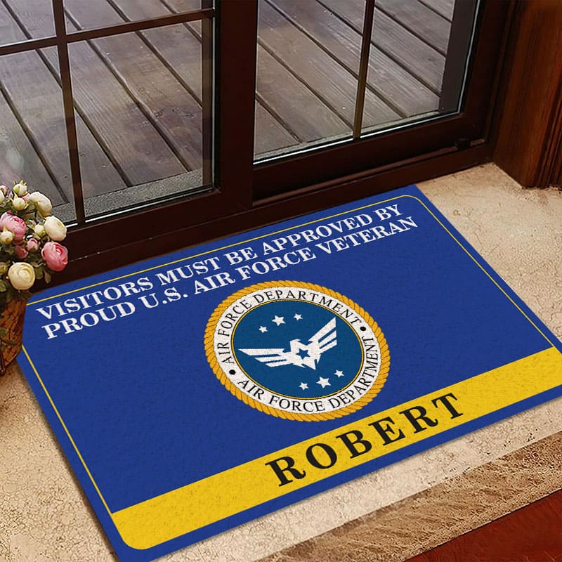 Veteran door mat with your name - Colorful symbol Air Force – Galaxate
