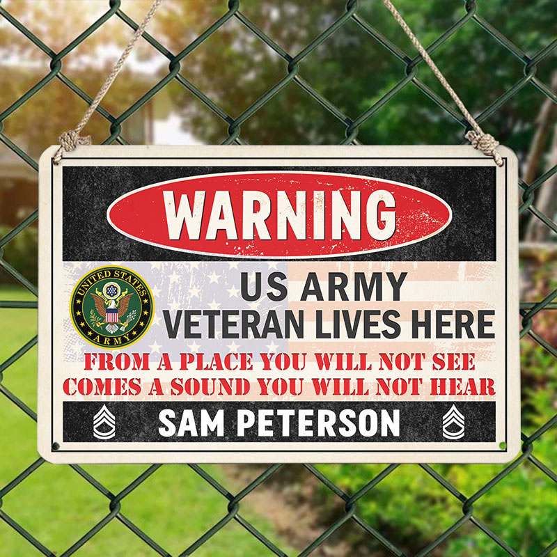 Personalized Metal Sign for a Veteran - Veteran Lives Here – Galaxate