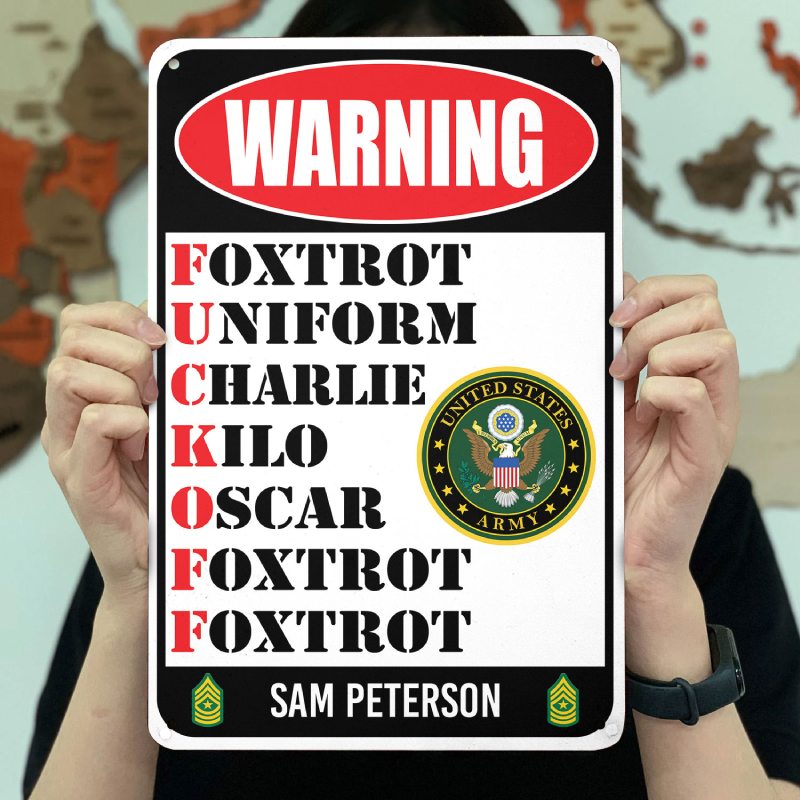 Personalized Metal Sign for a Veteran - Foxtrot – Galaxate