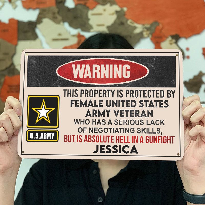 Personalized Metal Sign for a Female Veteran - Negotiating Skills ...