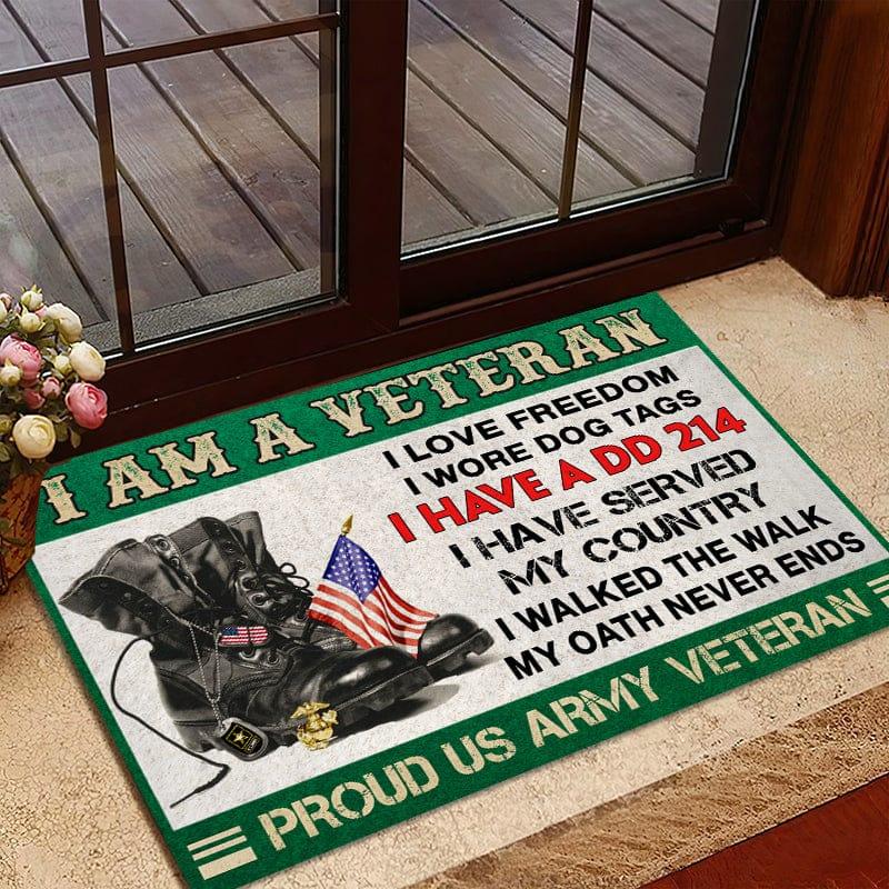 Veteran door mat with your name - I'm a patriot Army – Galaxate