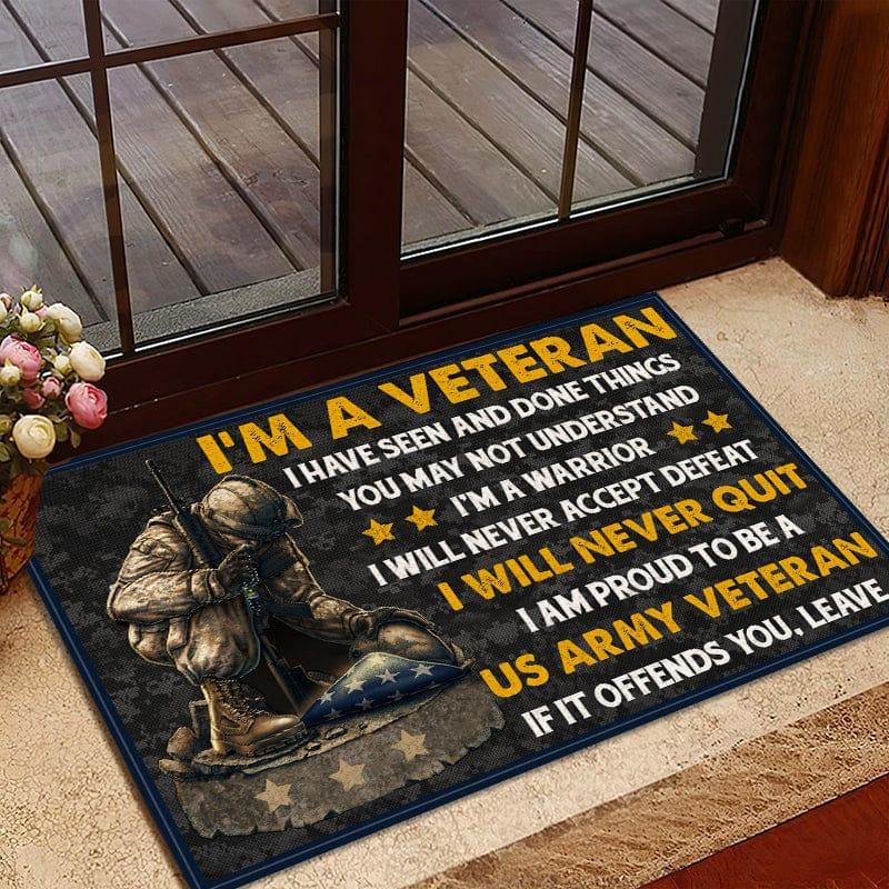 Veteran door mat with your name - Kneel for the fallen Army – Galaxate