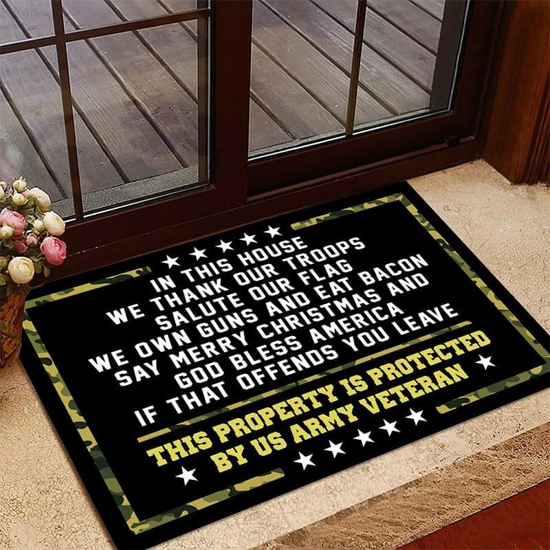 Veteran door mat with your name - We thank our troops – Galaxate