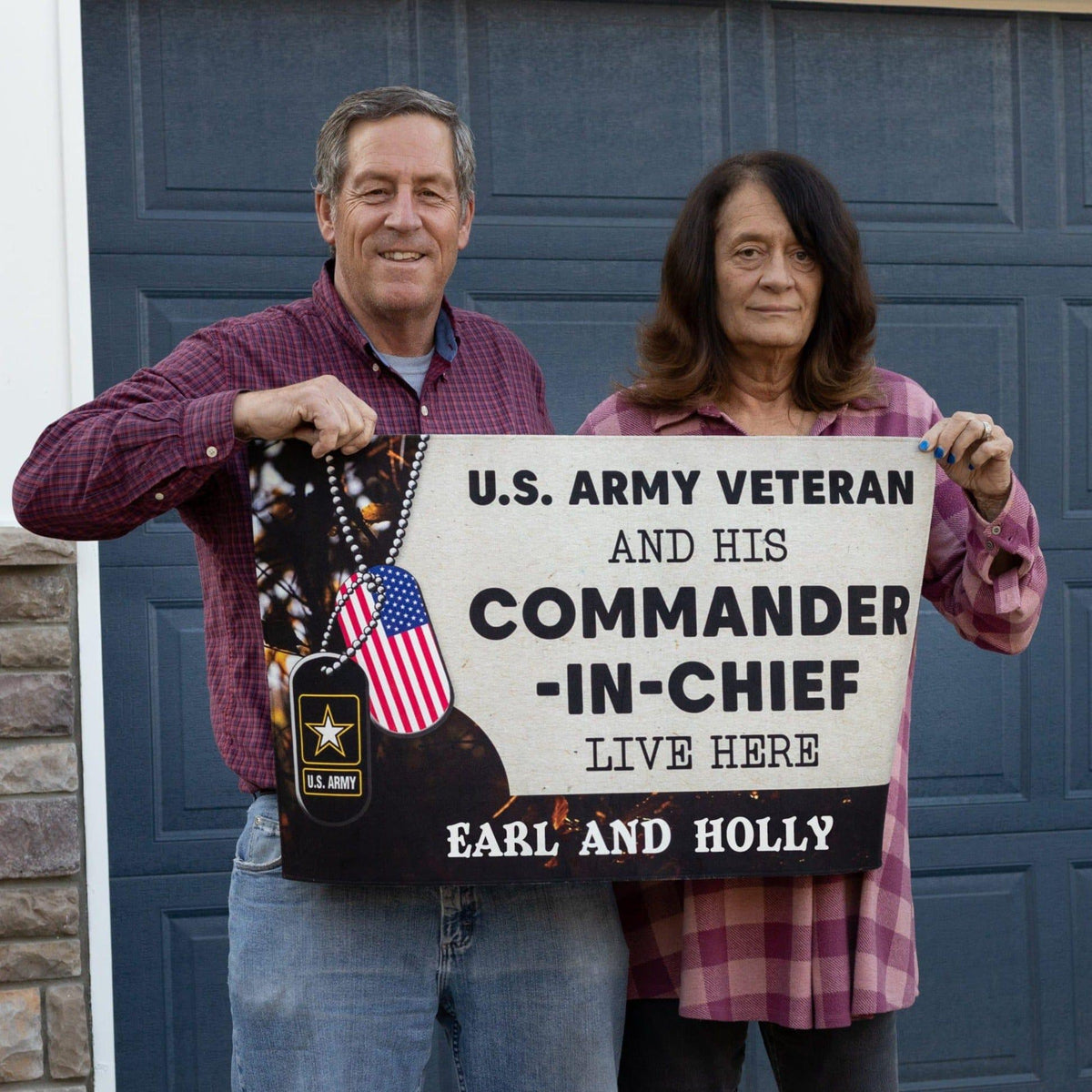 Personalized door mat with your name - For Army Veteran – Galaxate